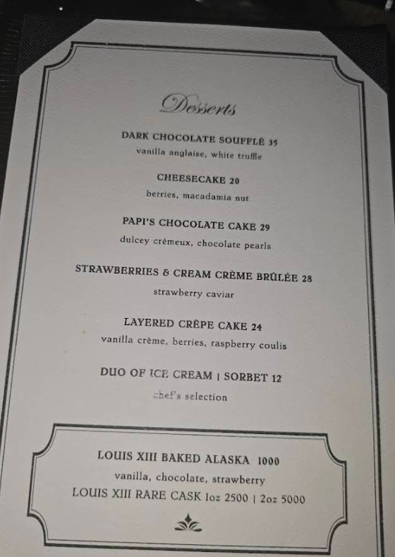 Papi Steak Las Vegas Restaurant Menu & Prices | Fontainebleau